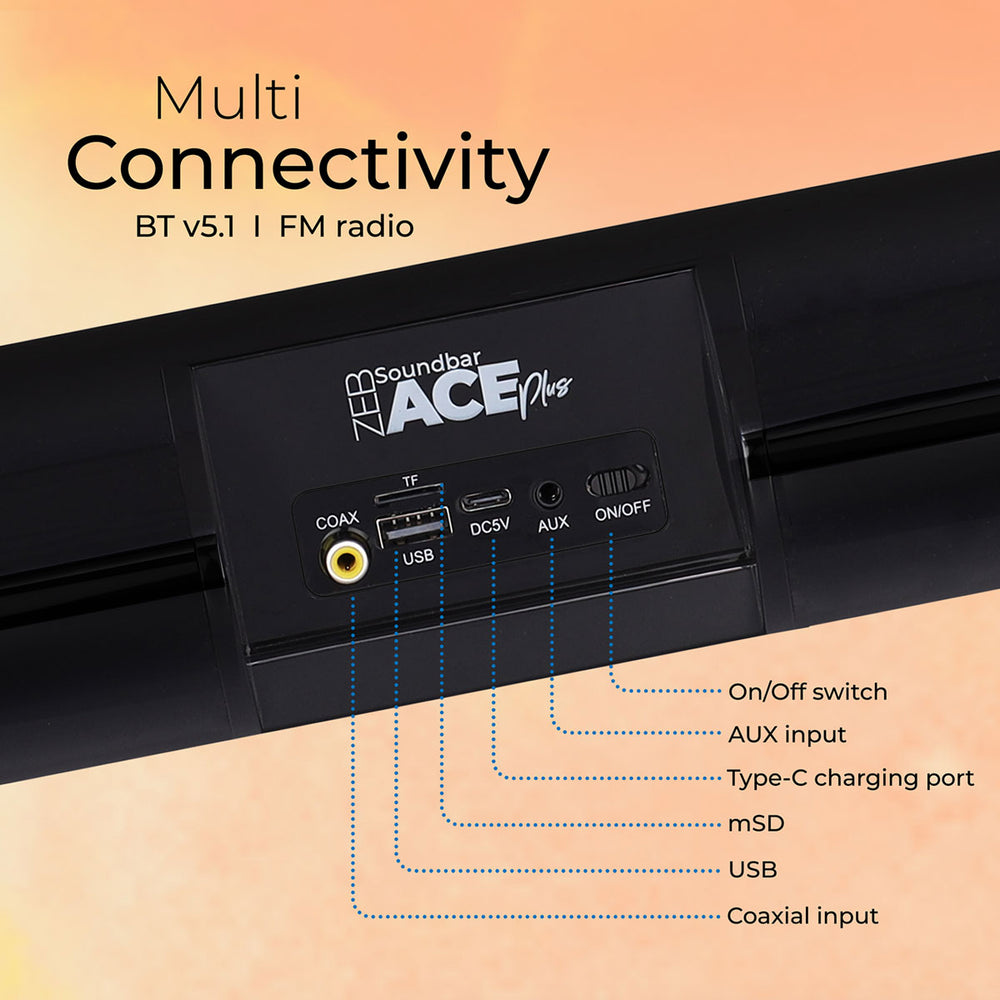 Zebronics Ace Plus - 30W, Bluetooth Speaker, 10H backup