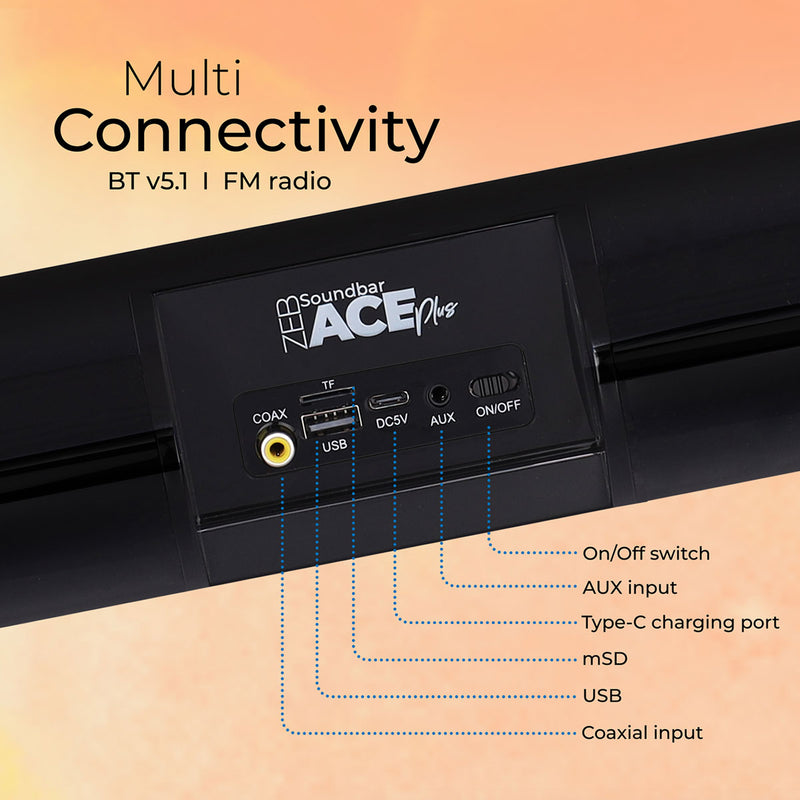 Zebronics Ace Plus - 30W, Bluetooth Speaker, 10H backup