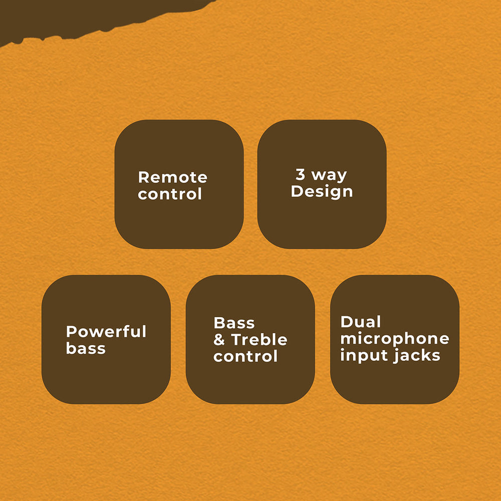 Zebronics BTM9800RUCF Tower Speaker - 200W, 2.0ch, karaoke