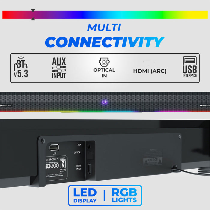 Zebronics Juke Bar 800 - 360W, 2.1 Channel, Dolby Audio