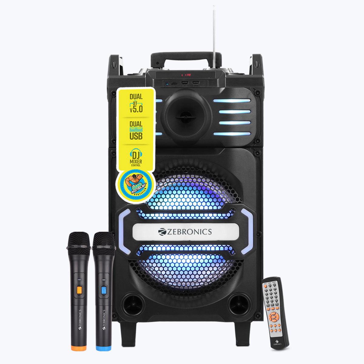 Zebronics Octane Trolley Speaker - 48W, DJ, Portable
