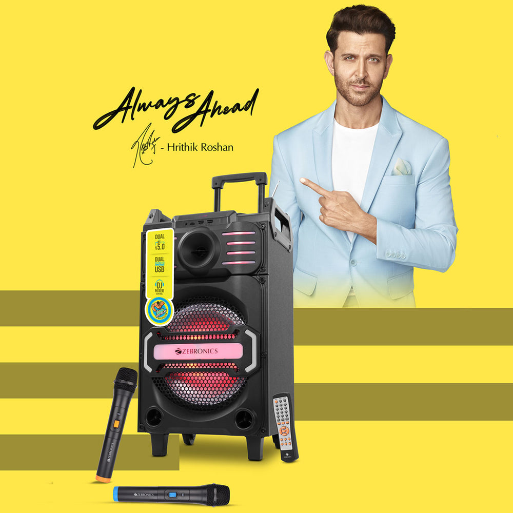 Zebronics Octane Trolley Speaker - 48W, DJ, Portable