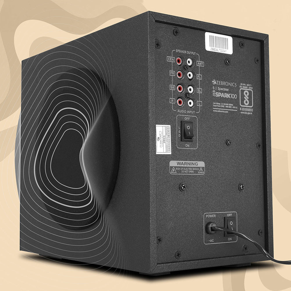 Zebronics Spark 100 speaker - 100W, 5.1ch, LED
