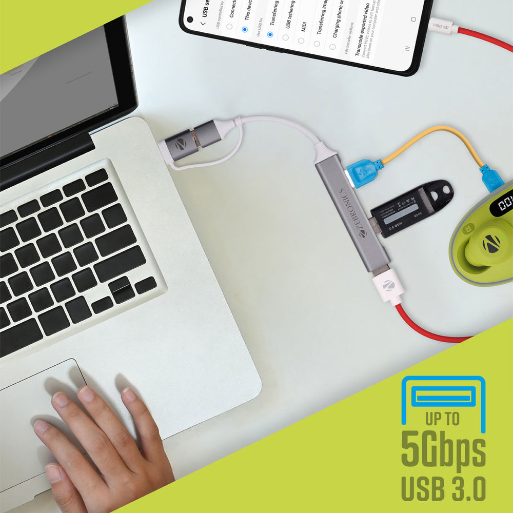 Zebronics TA200UC - 7 in 1 Type C Multiport Adapter