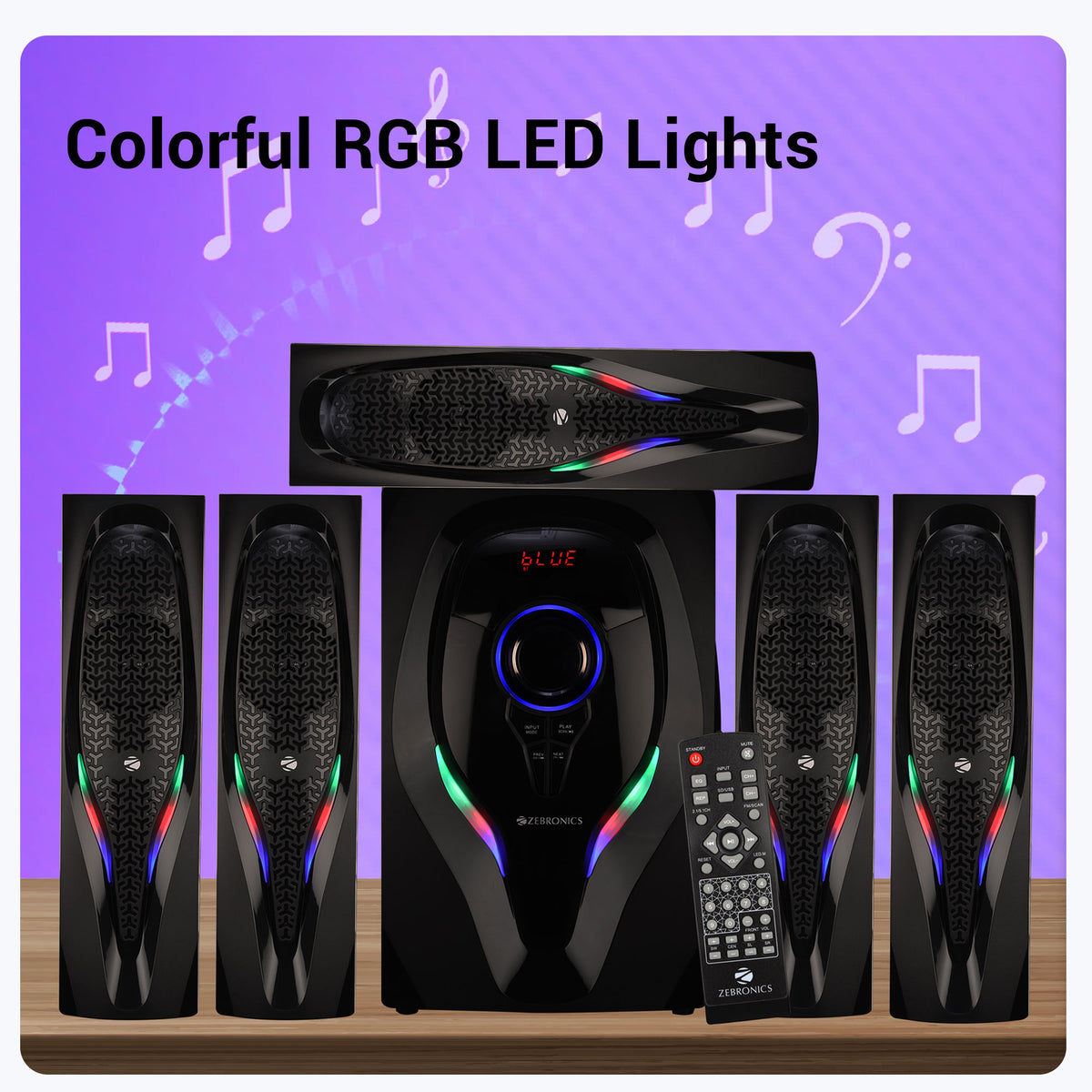 Zebronics Trump 1 Speaker - 120W, 5.1ch, LED