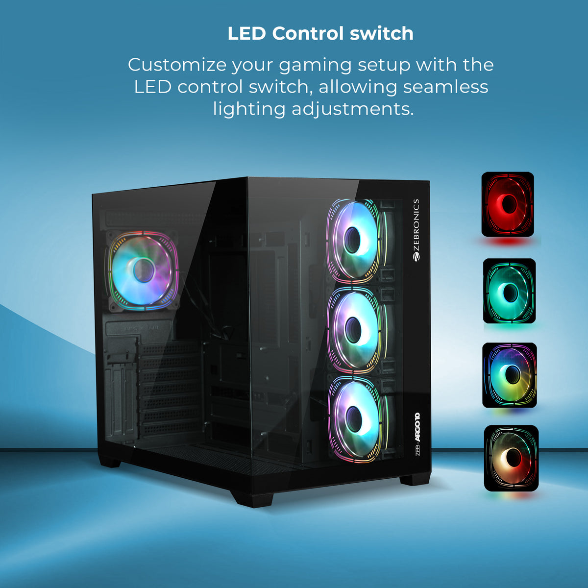 Zebronics Argo 10 B/W - Premium Gaming Chassis