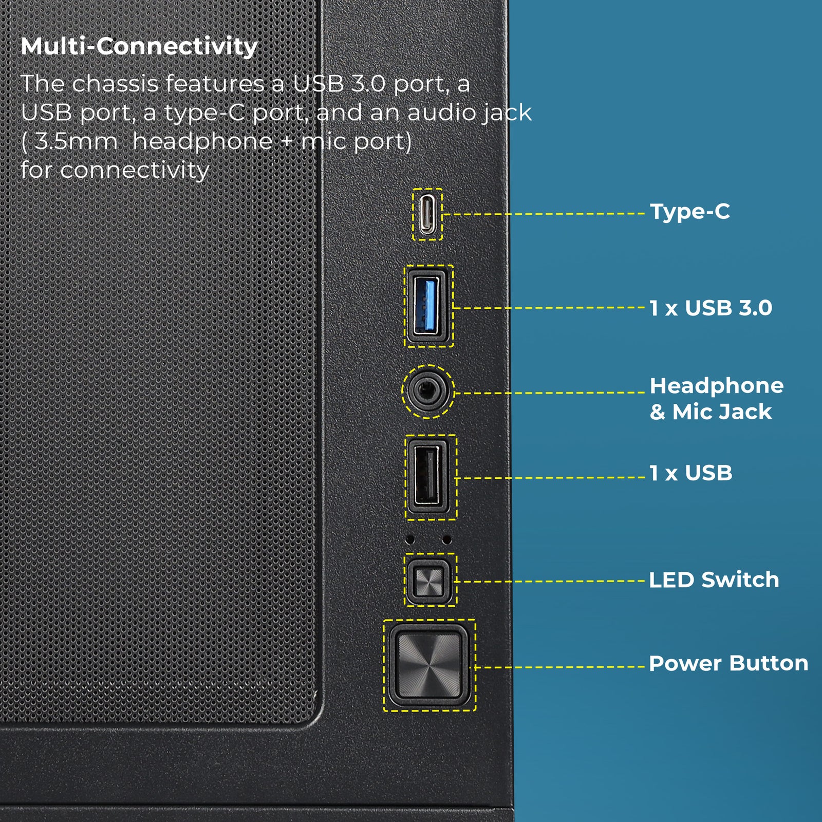 Zebronics Argo 10 B/W - Premium Gaming Chassis