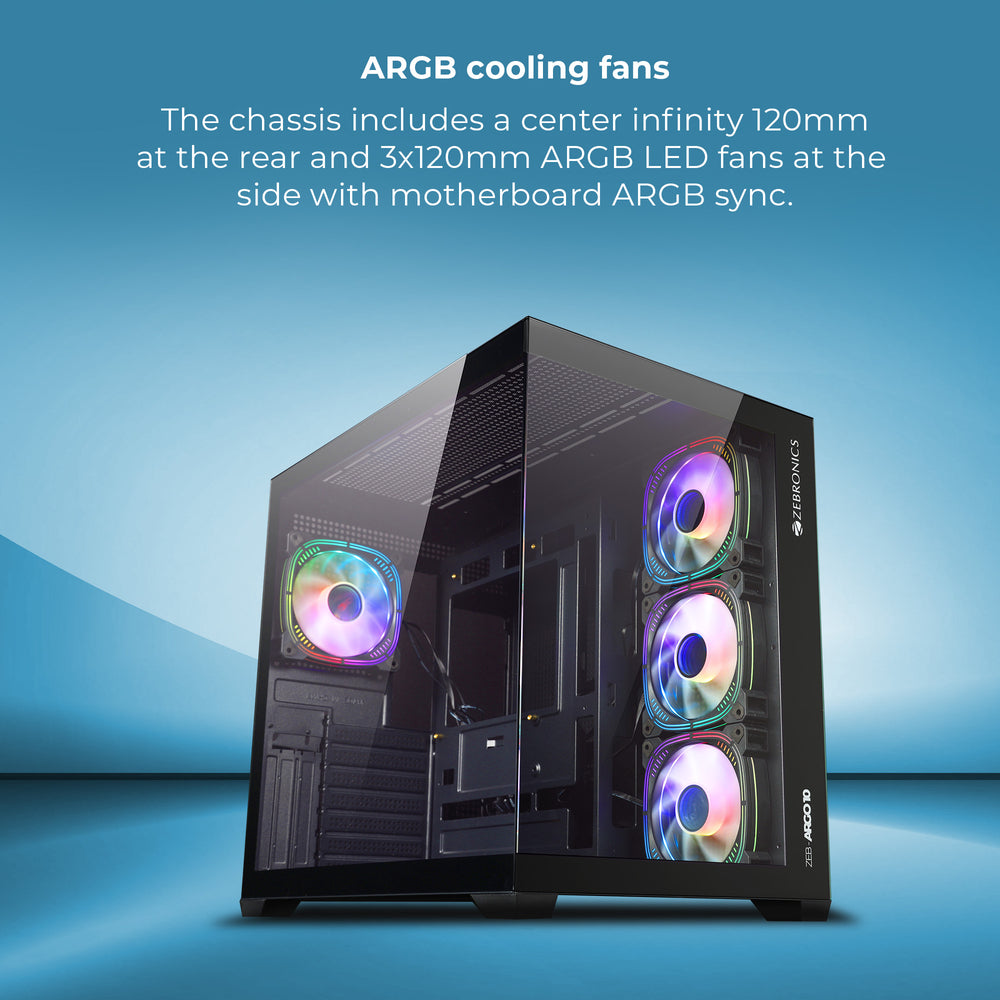 Zebronics Argo 10 B/W - Premium Gaming Chassis