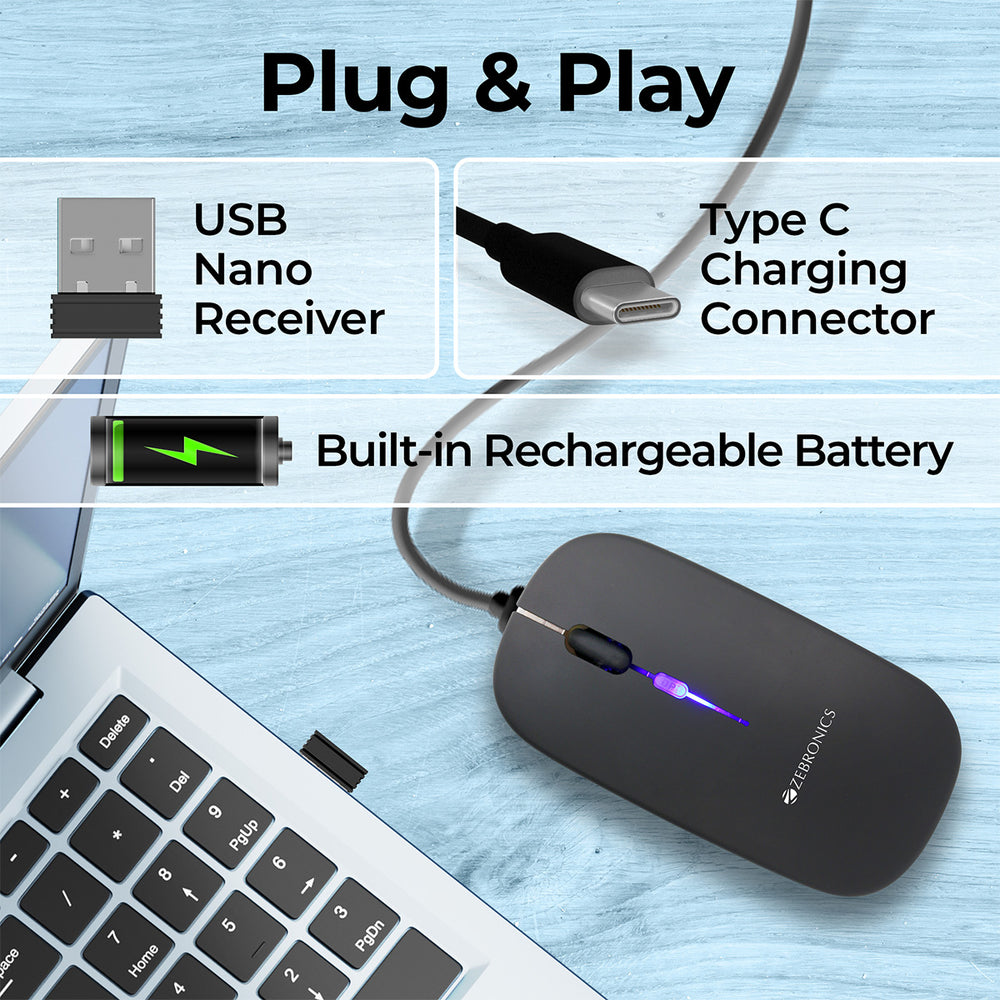 Zebronics Blanc Wireless Mouse