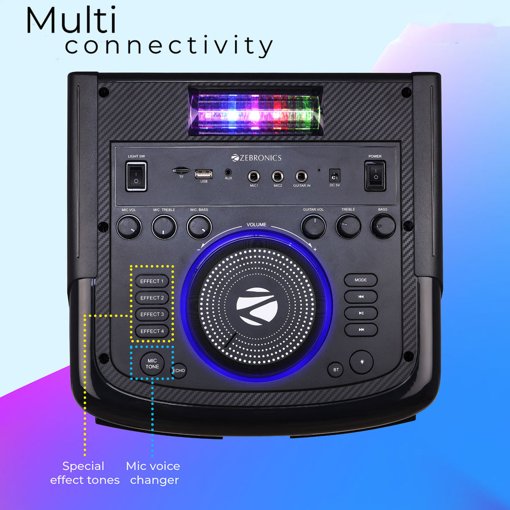 Zebronics Buddy 400 DJ speaker - 220W, RGB lights, karaoke