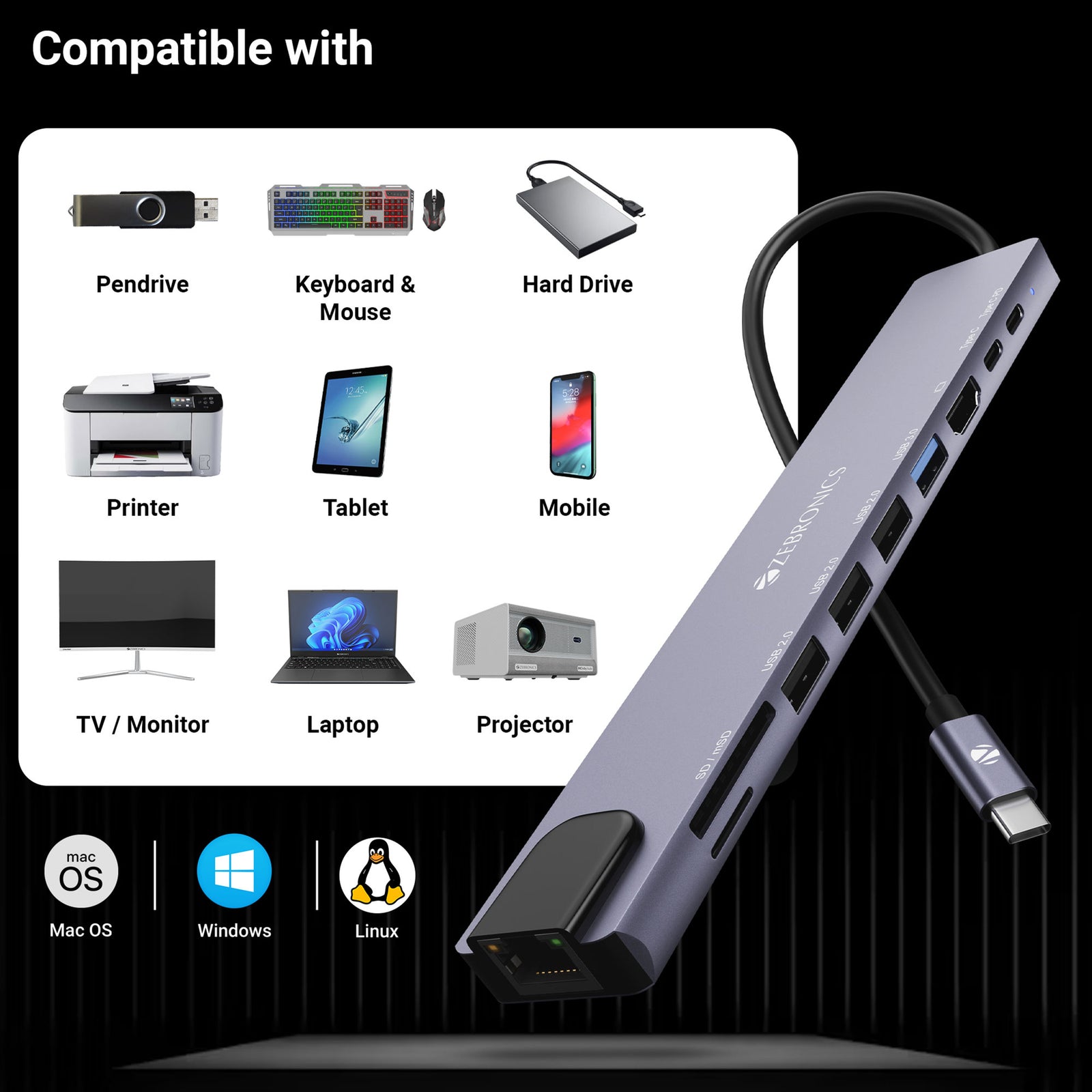 Zebronics CT101 Multiport hub