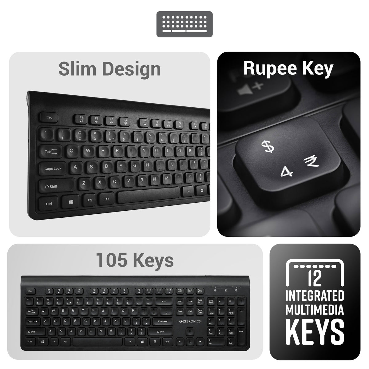 Zebronics Companion 130 wireless Keyboard and Mouse Combo