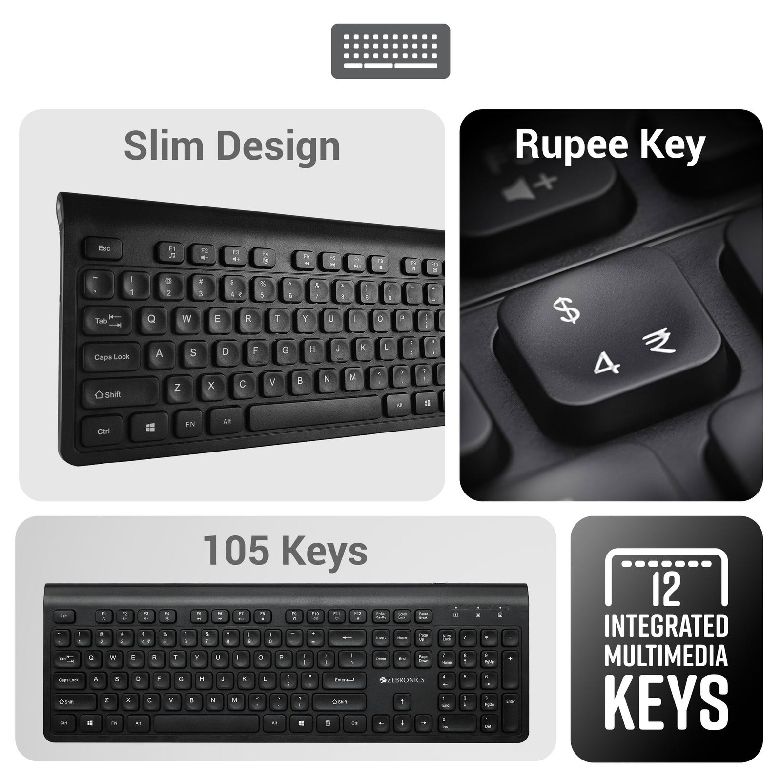 Zebronics Companion 130 wireless Keyboard and Mouse Combo