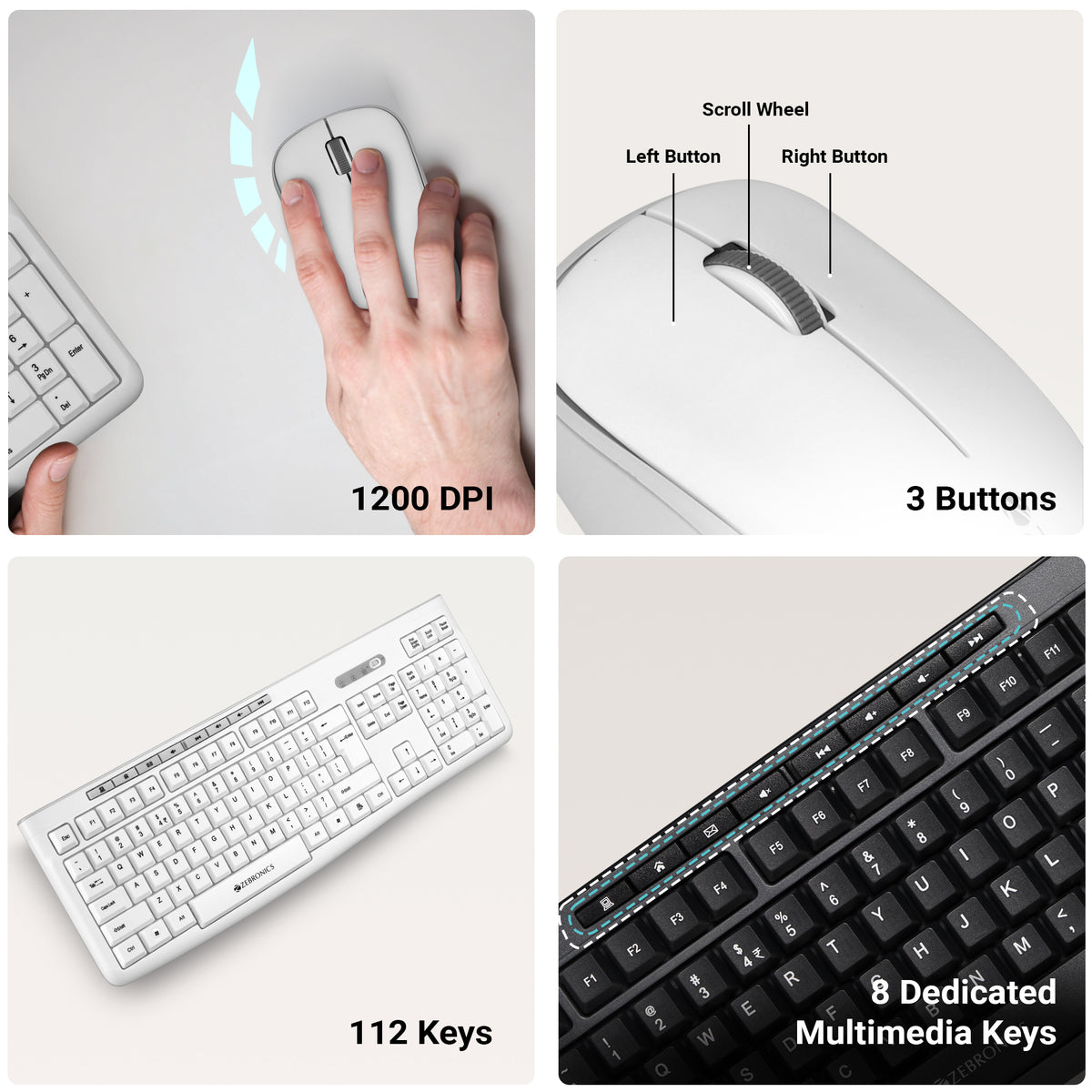 Zebronics Companion 112 Wireless keyboard and Mouse Combo