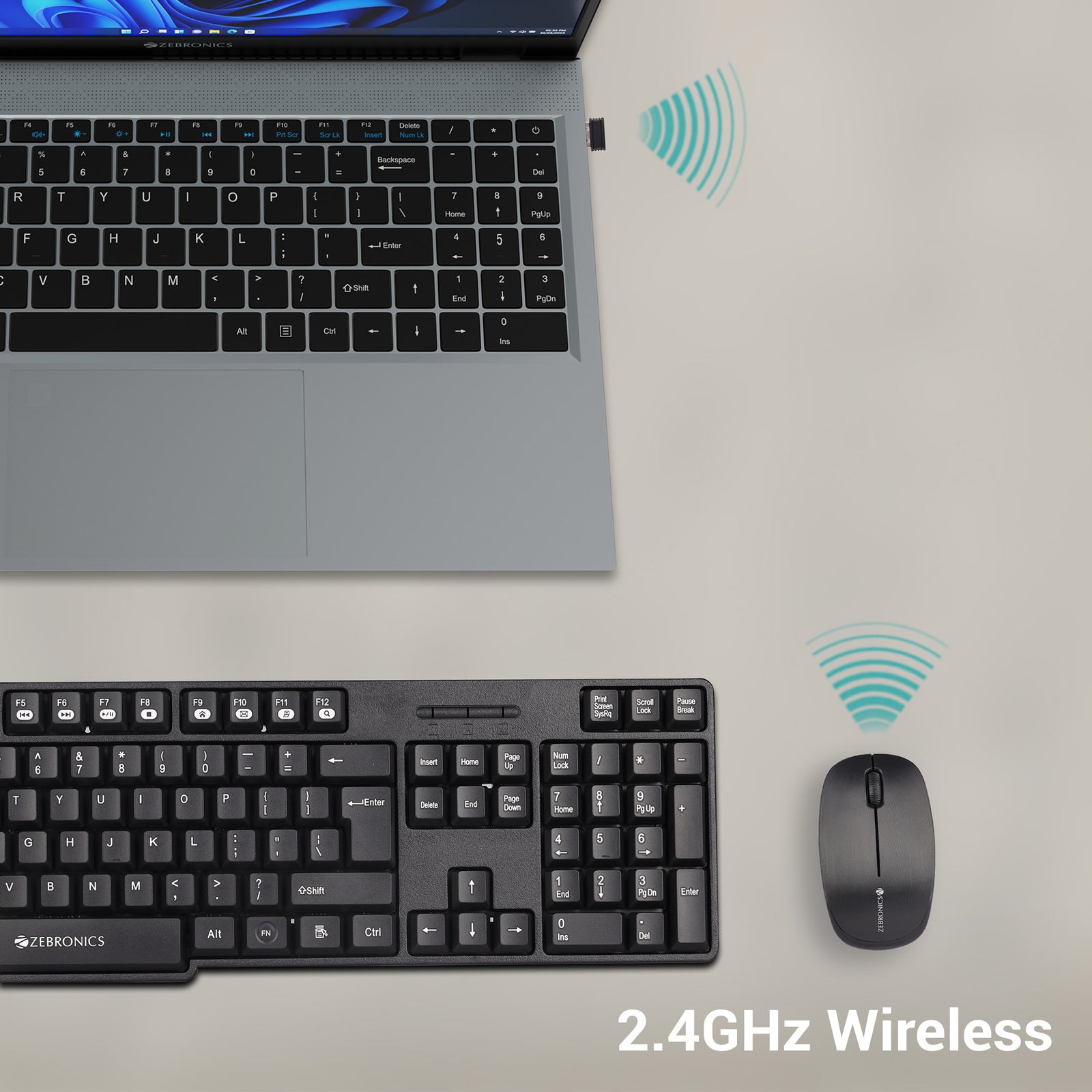 Zebronics Companion 115 Wireless Keyboard and Mouse Combo