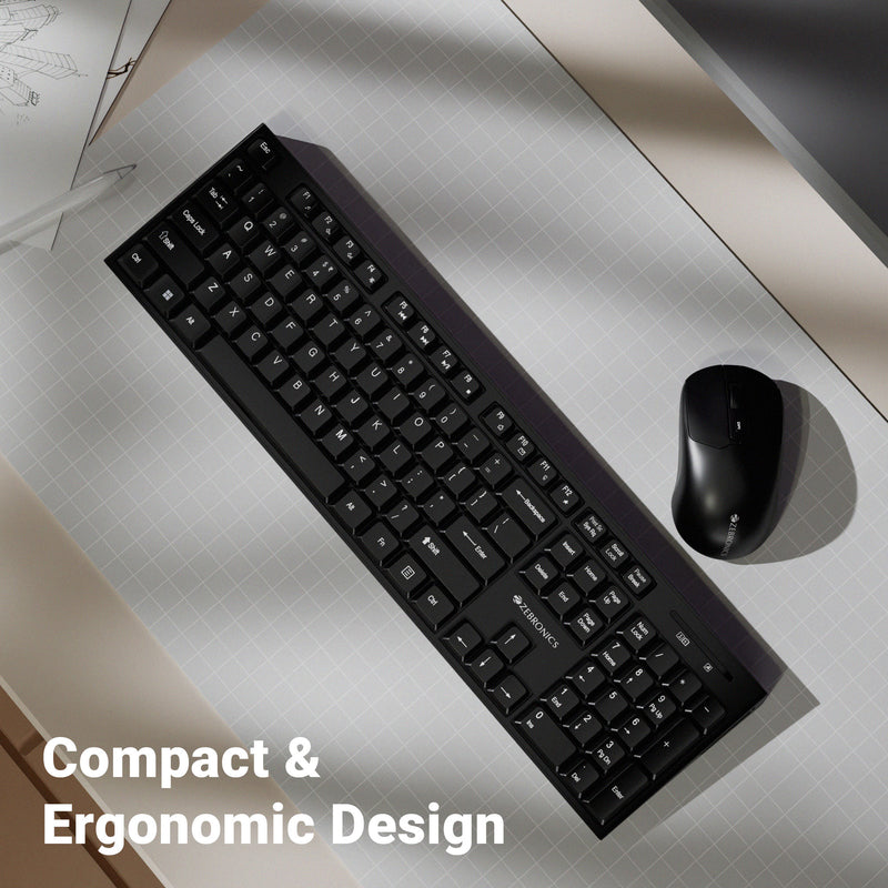 Zebronics Companion 304 Wireless Keyboard and Mouse Combo