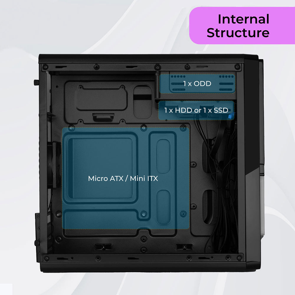 Buy Zebronics Flow mATX Cabinet - Computech Store