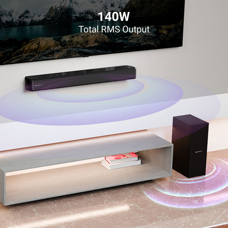 Zebronics Juke bar 3902 - 140W, 2.1 Channel, Multiconnectivity