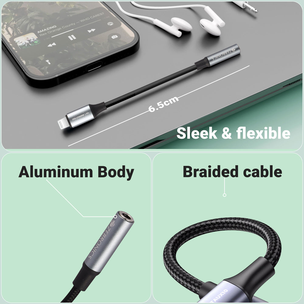 Zebronics LTAUX10 Lightning to AUX Converter