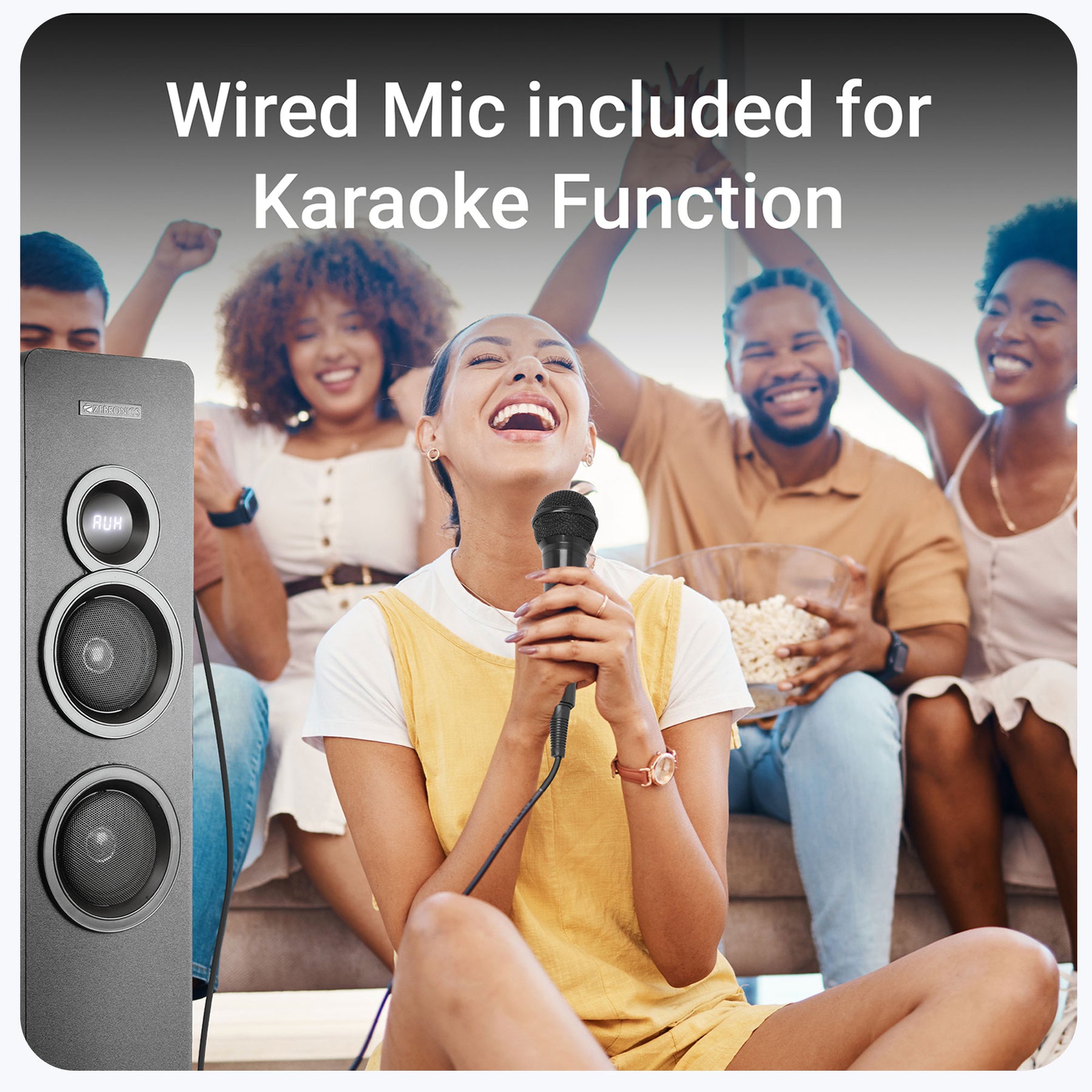 Zebronics Legend Max Tower Speaker - 100W, 2ch RCA, LED