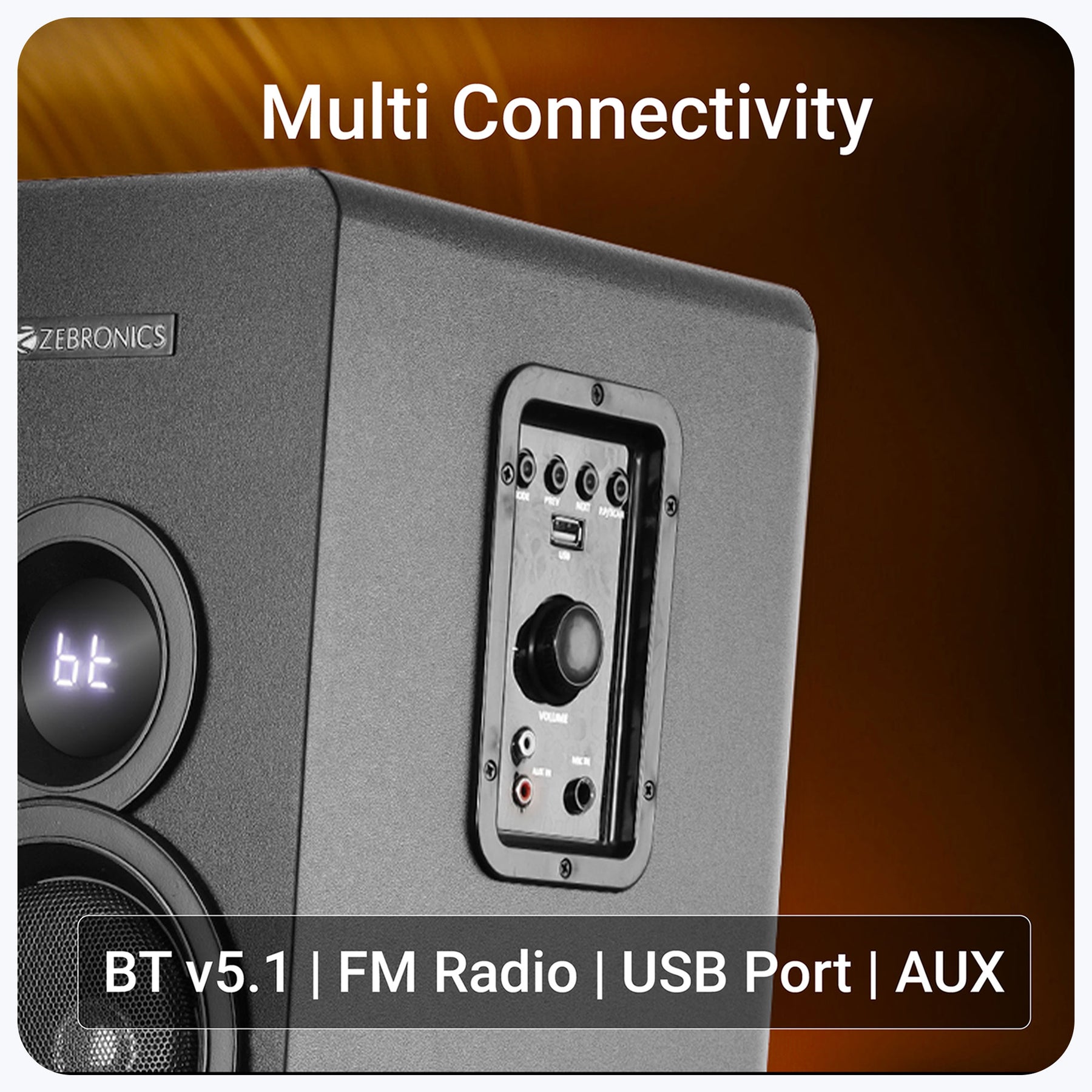 Zebronics Legend Max Tower Speaker - 100W, 2ch RCA, LED