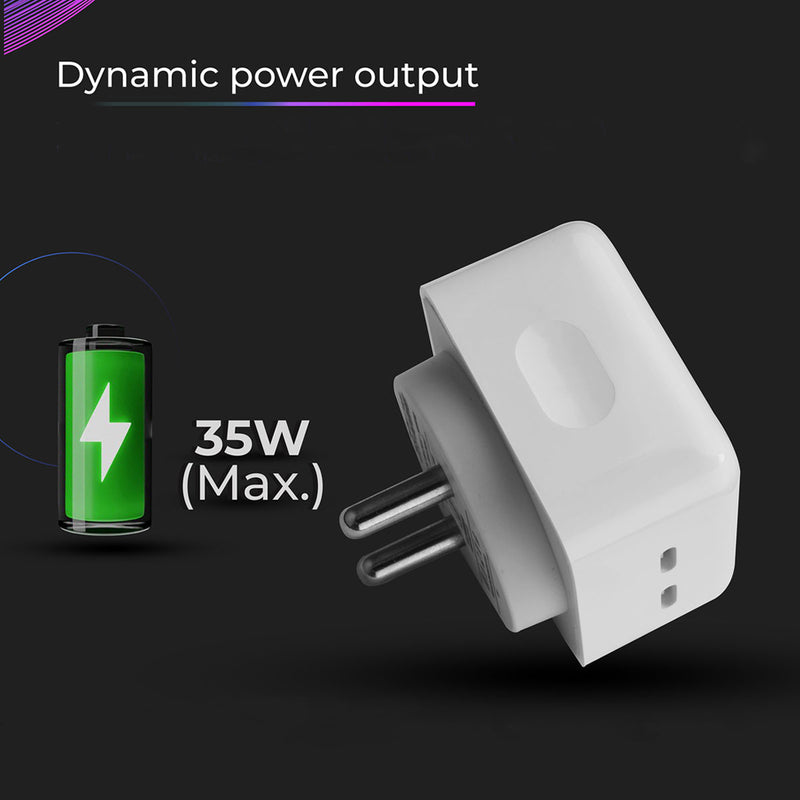 Zebronics MA101B Dual Type C Adapter - Zebronics
