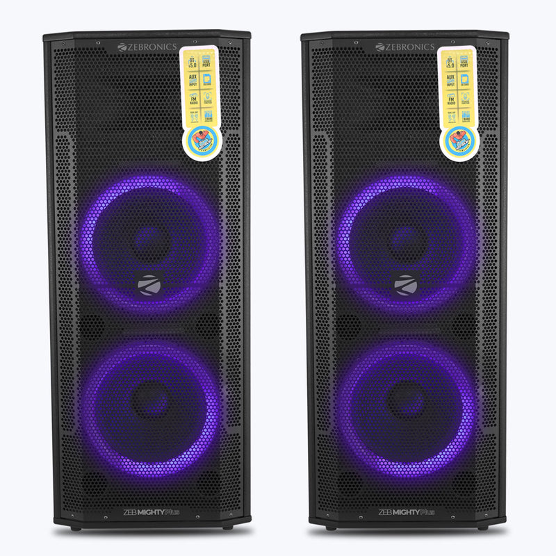 Zebronics Mighty Plus LED lights DJ Speaker - 300W, 2 way Speaker