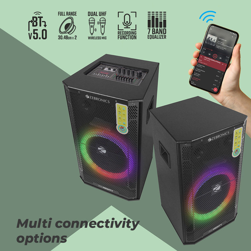 Zebronics Mighty DJ speaker - 210W, LED display, Dual mic