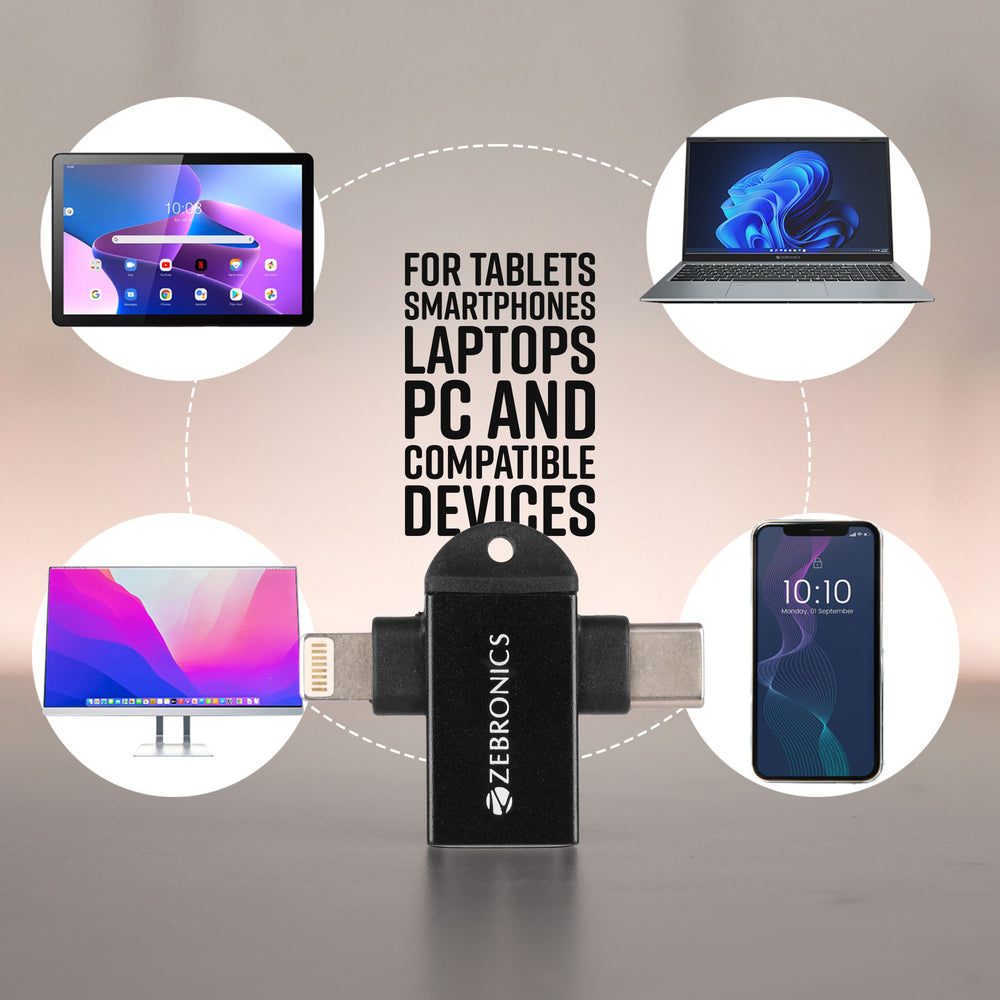 Zebronics OTG 2 - Type C / Lightning to USB 3.0 Converter