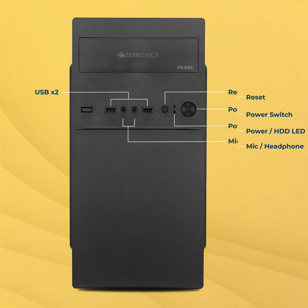 Buy Zebronics Pearl mATX Cabinet - Computech Store