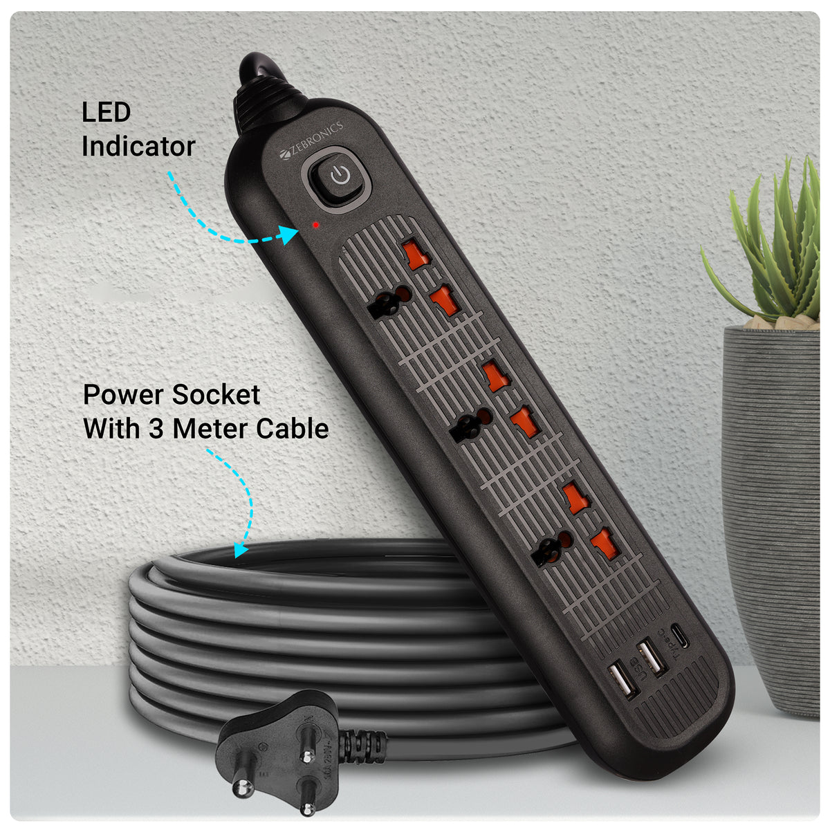 Zebronics Power Bar 132 Power Extension Strip