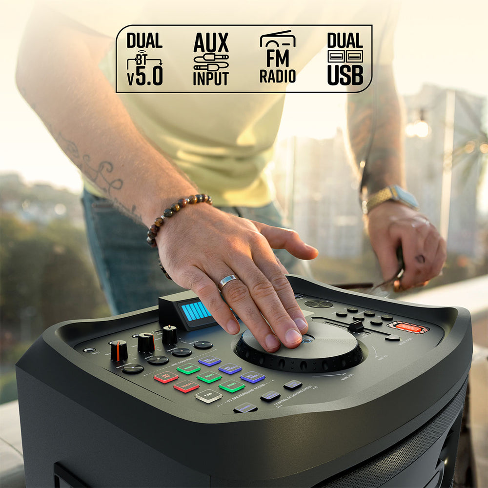 Zebronics Riser DJ speaker - 210W, LED display, guitar IN