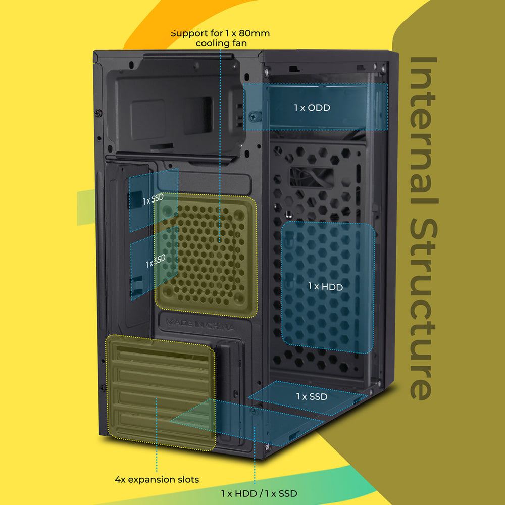 Buy Zebronics Score mATX Cabinet - Computech Store