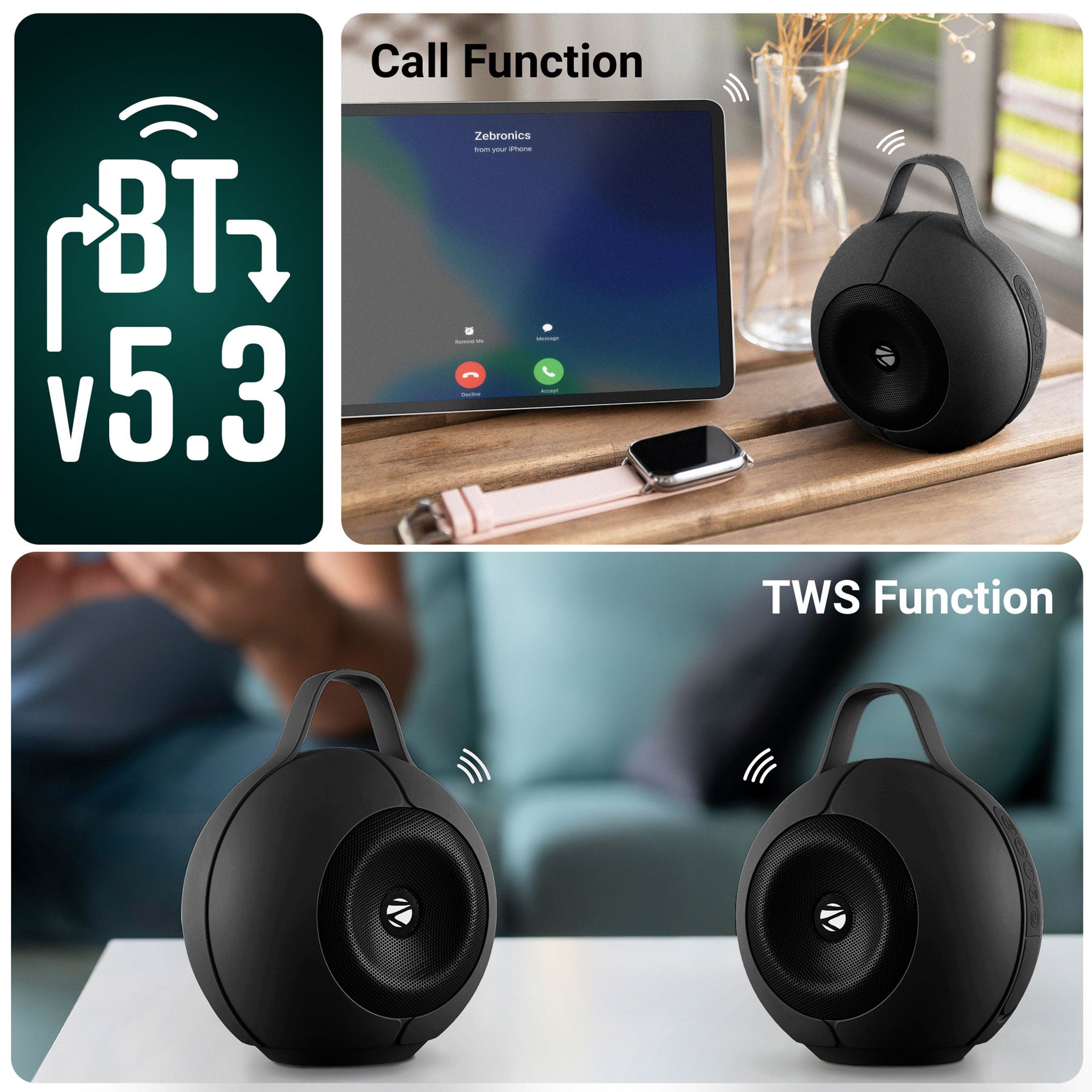 Zebronics Sound Pod 30 Wireless Speakers