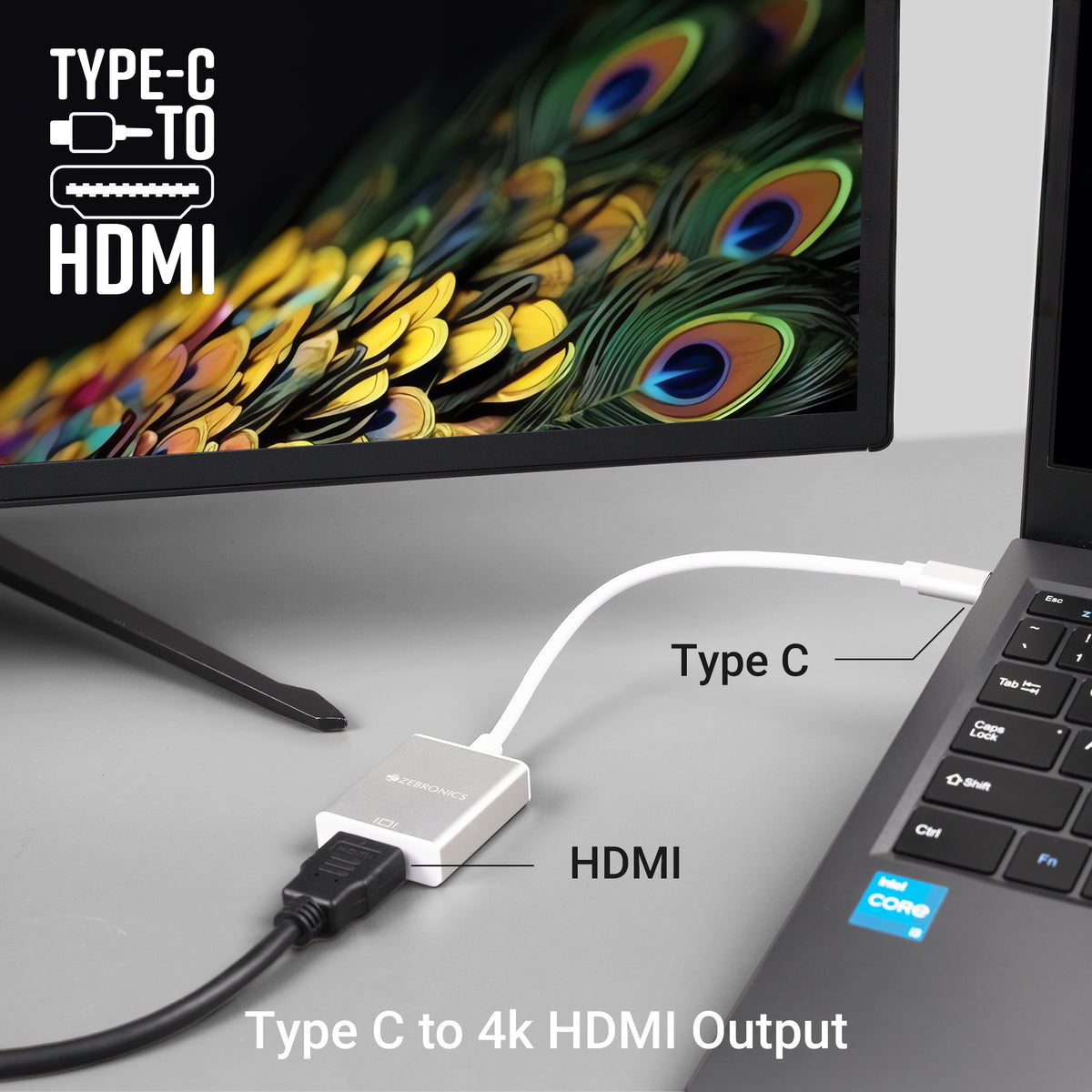Zebronics TA150H Type C Multiport Adapter