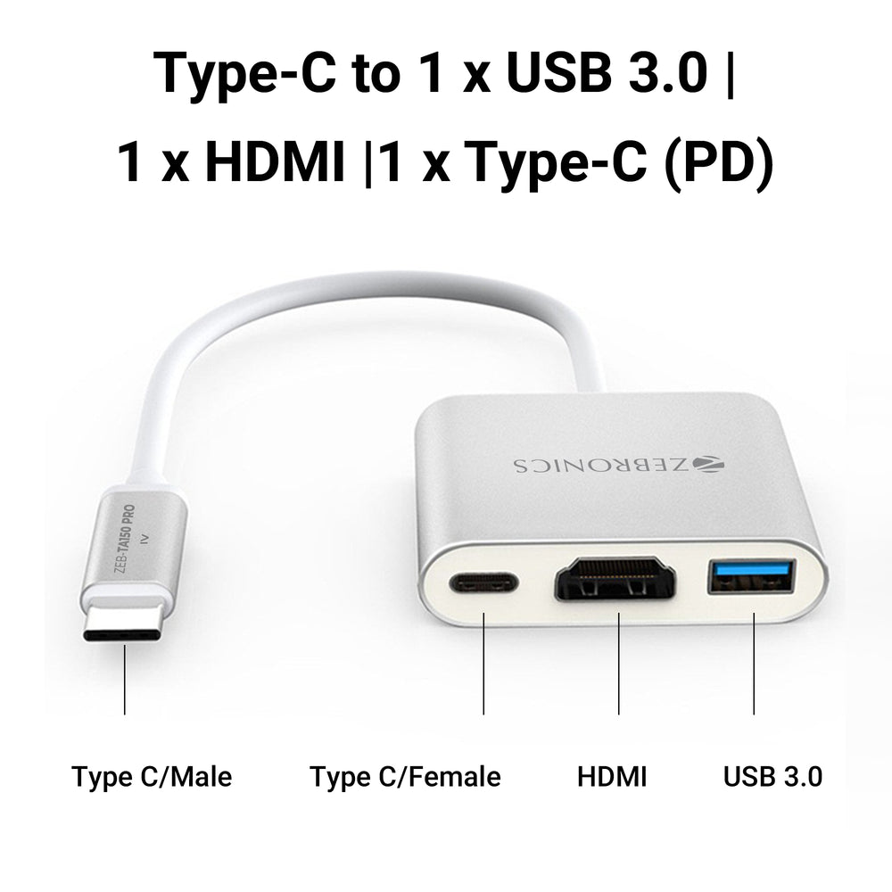 Zebronics TA150 Pro Type C Multiport Adapter