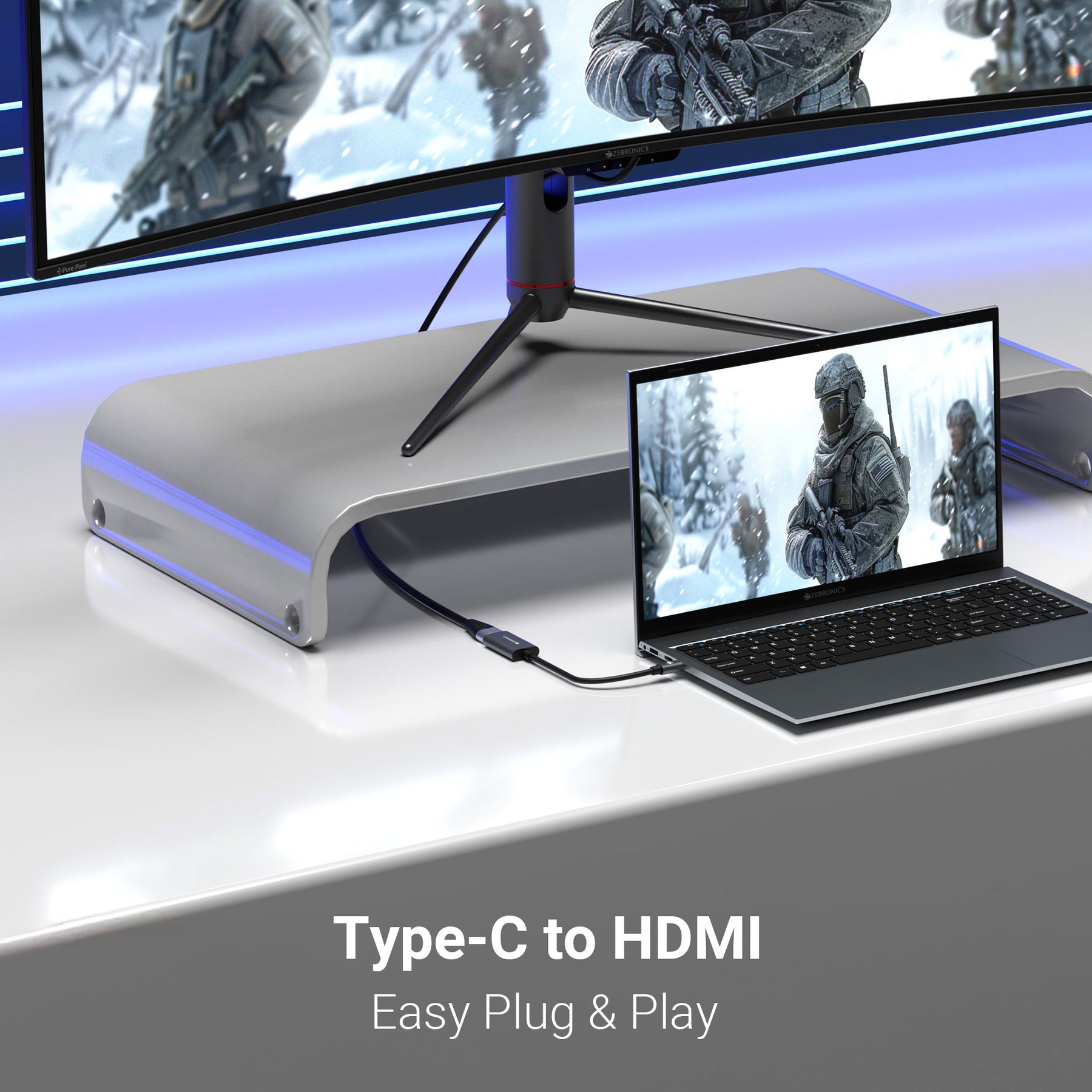 Zebronics TA250H Type C to HDMI Converter