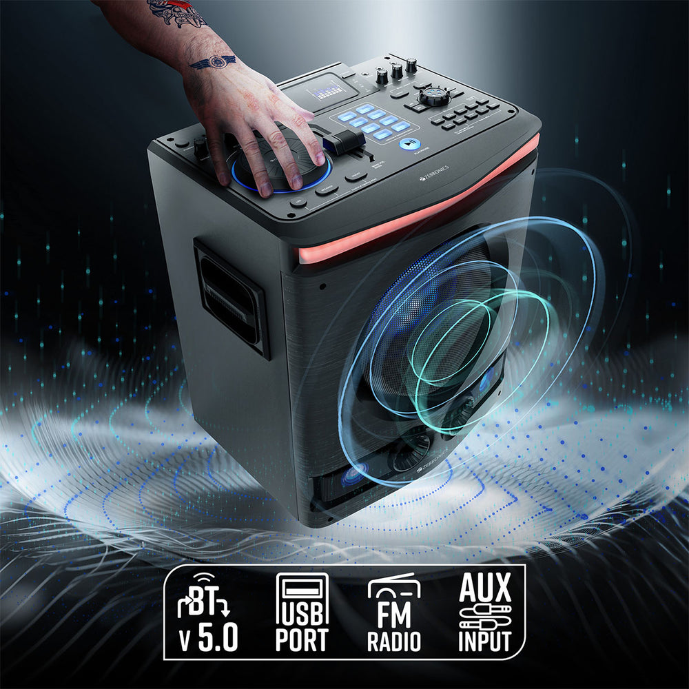 Zebronics Thrum DJ Speaker - 230W, LED Display, karaoke