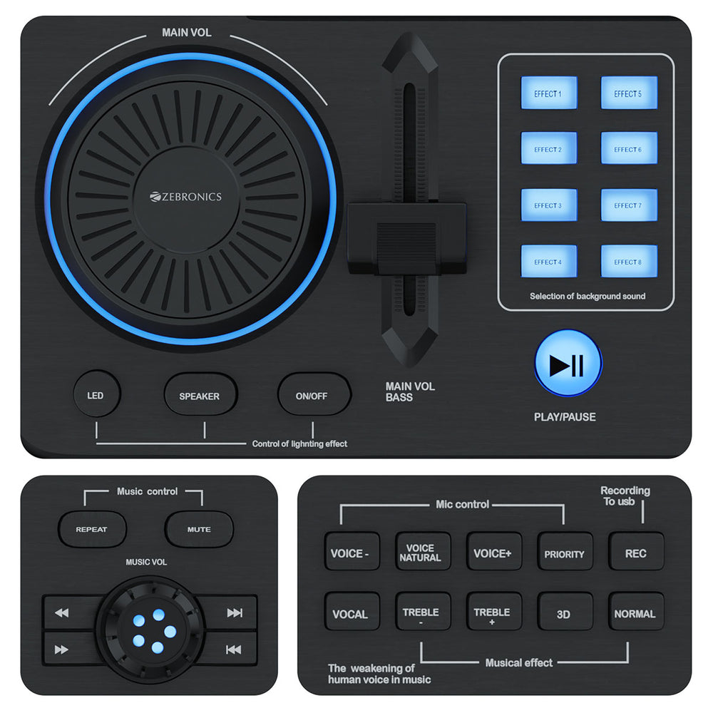 Zebronics Thrum DJ Speaker - 230W, LED Display, karaoke