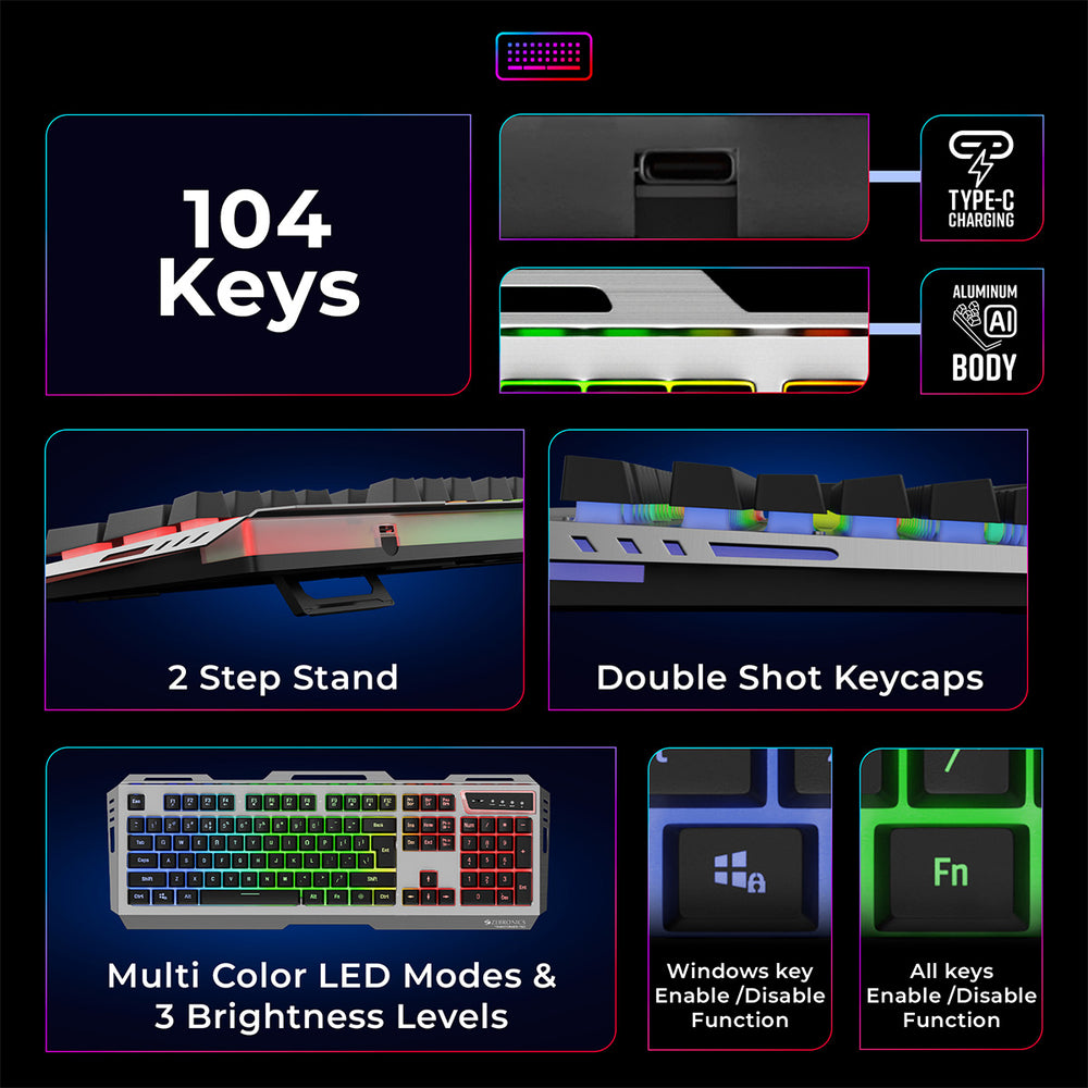 Zebronics Transformer Pro Gaming Keyboard & Mouse Combo