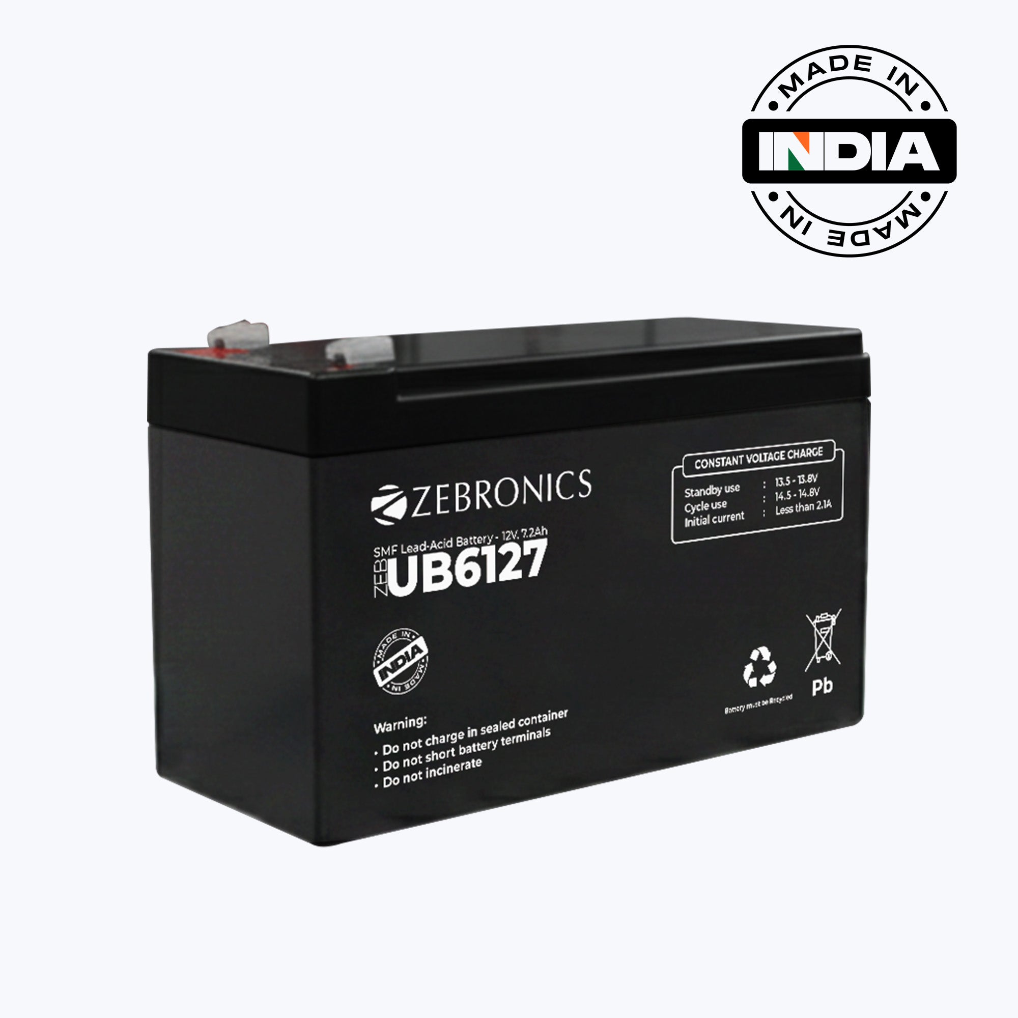 Zebronics UB6127 - SMF Lead-acid battery