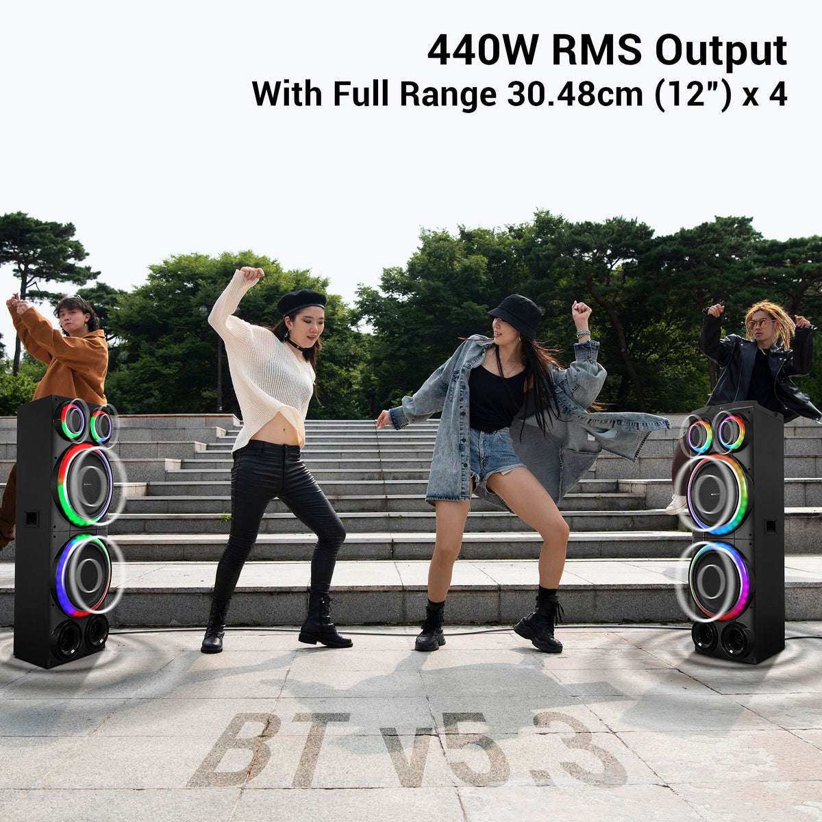 Zebronics Vox Pro DJ Speaker - 440W, Dual Mic, LED Lights