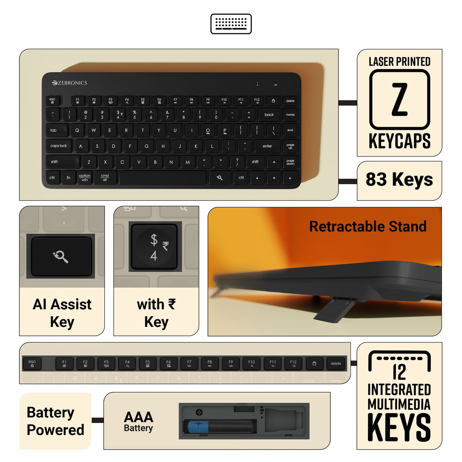 Zebronics Companion 201 Wireless Keyboard and Mouse combo