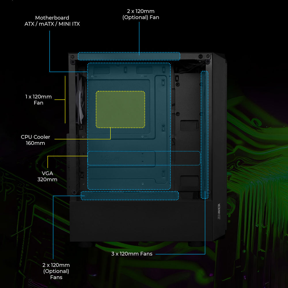 Zebronics Invicta Premium Gaming Chassis