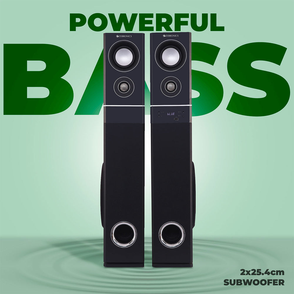 Zebronics BT 9500 Pro Tower Speaker - 120W, 2.0ch, 2 mic