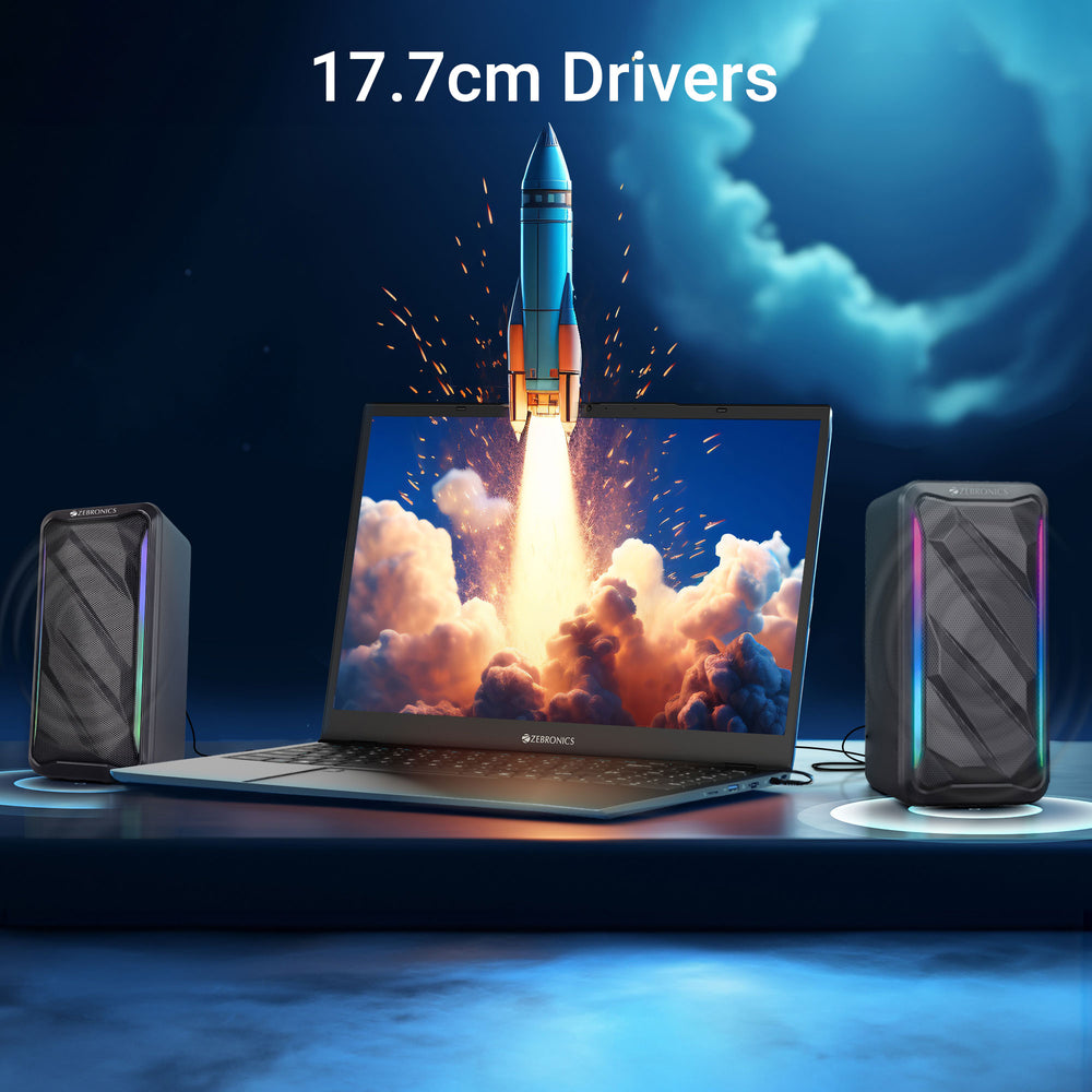 Zebronics Igloo-2, 2.0 Speaker - 10W, 3.5mm, LED