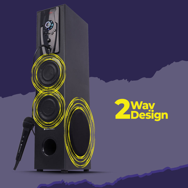 Zebronics Legend Tower Speaker - 80W, LED display, karaoke