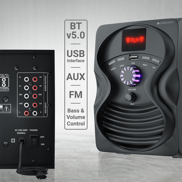 Zebronics Omega 7 Speaker - 120W, 7.1ch, LED