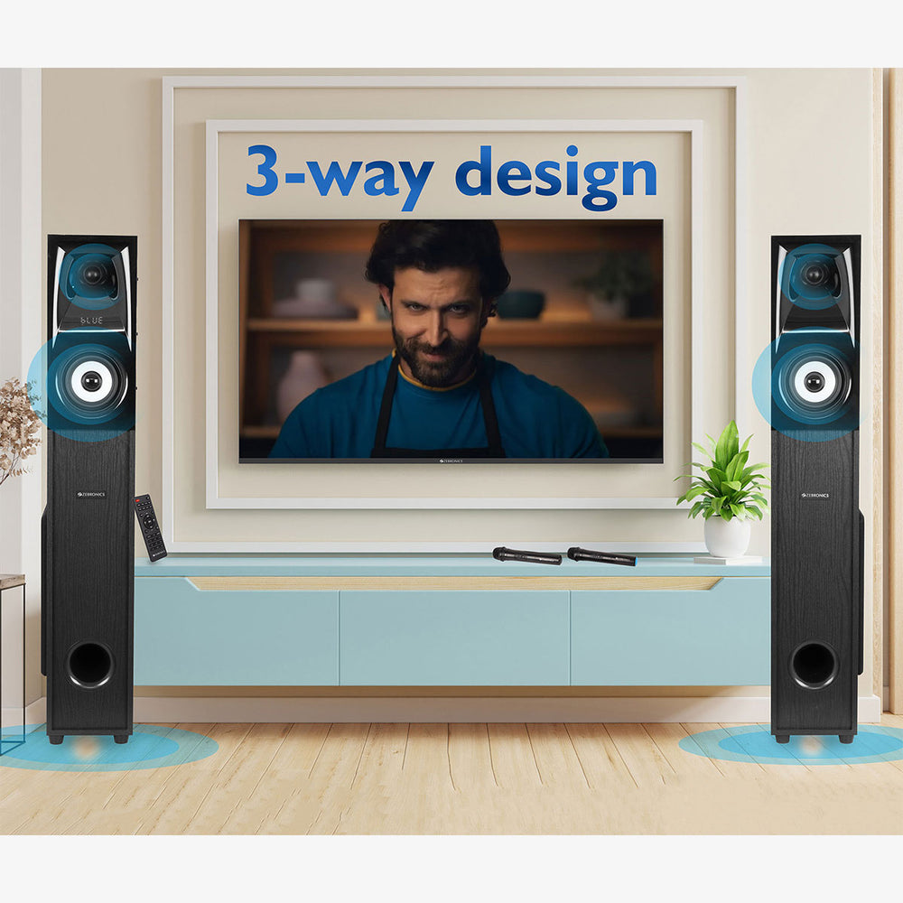 Zebronics Hammer Tower Speaker - 160W, 2.0ch, karaoke