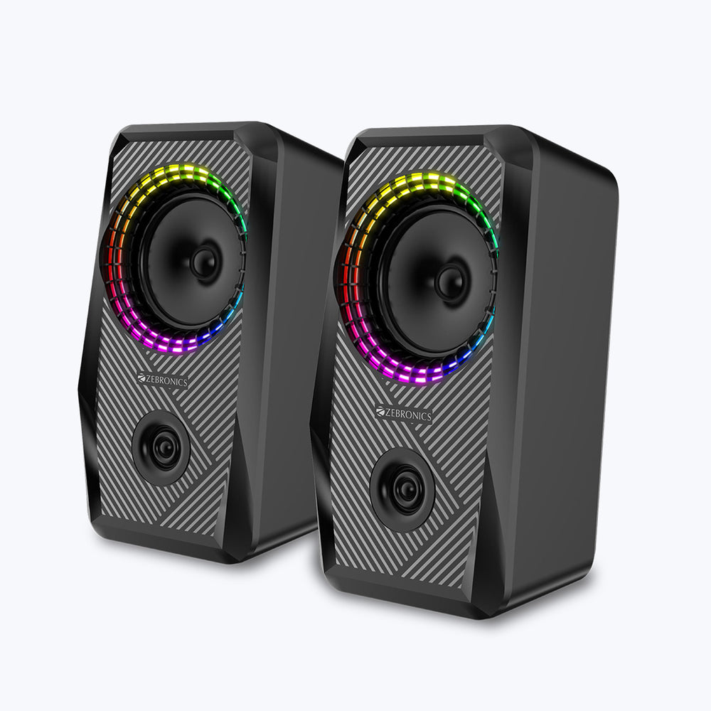 Zebronics Warrior 4, 2.0 Speaker - 10W, AUX, RGB lights